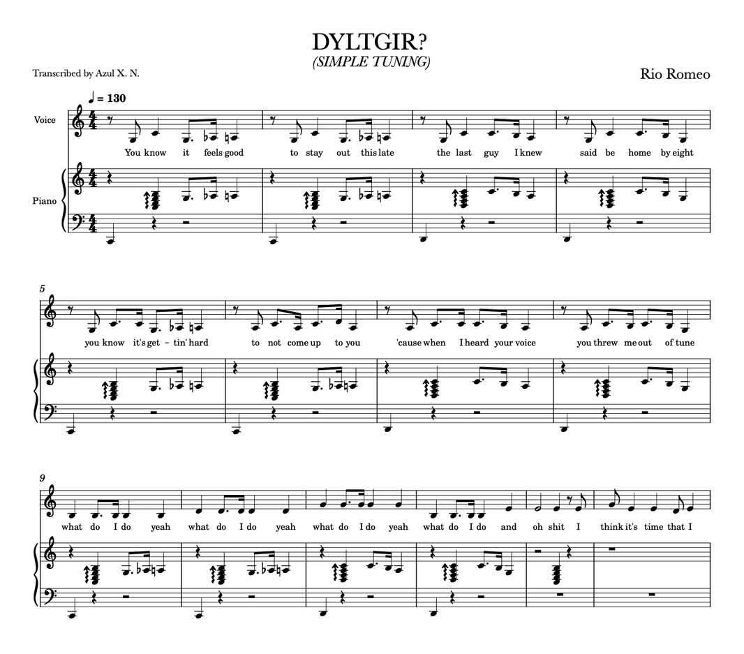 Free Sheet Music – Rio Romeo